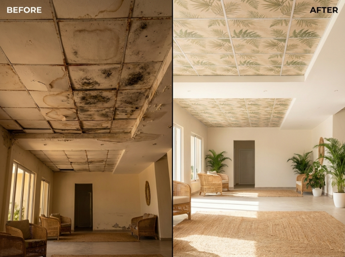 2025-Hotel Renovation in Senegal: Waterproof Gypsum Board + Patterned ...