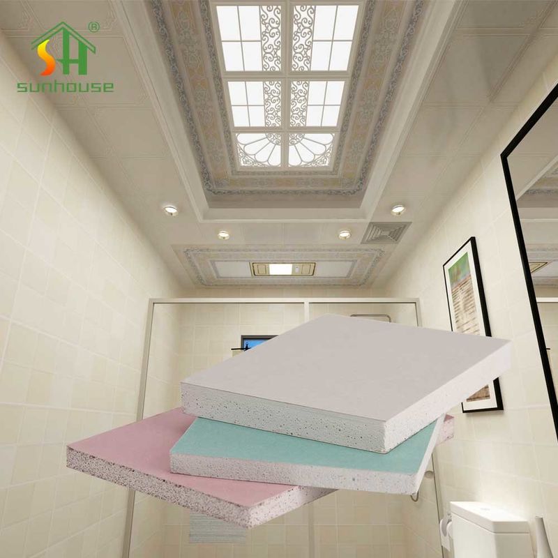 Green Color 9mm Plasterboard Sheets , Sheetrock Gypsum Board For Office ...