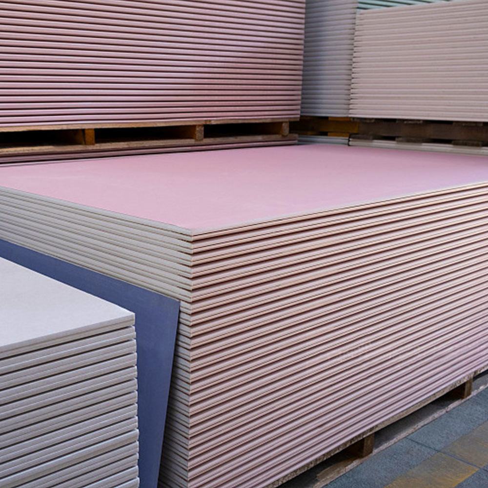 Fire Resistant Pink Gypsum Board Drywall Paper Faced 12.5mm Thickness