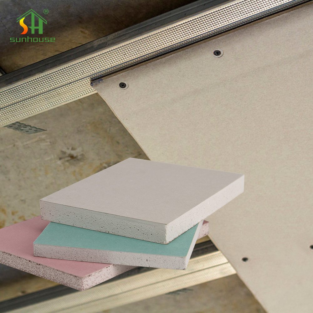 Green Color 9mm Plasterboard Sheets , Sheetrock Gypsum Board For Office ...