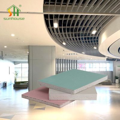 Green Color Moisture Resistant Drywall , 9mm Tapered Edge Plasterboard ...