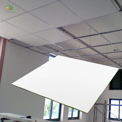 4x8 Rectangle Shape Gypsum PVC Ceiling Tiles Mold Proof Fire Proof