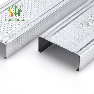 Aluminum Alloy Partition Wall System Zinc Coated Gypsum Board Track